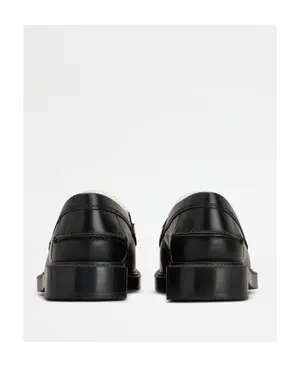 TOD'S Logo Plaque Loafers With Sheepskin Inlay - Multicolor