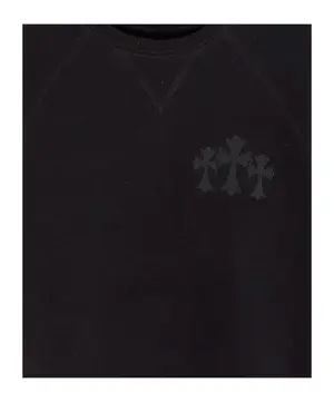 Chrome Hearts Logo Patch Leather Sweatshirt
