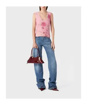 Blumarine Rose Printed Knitted Top