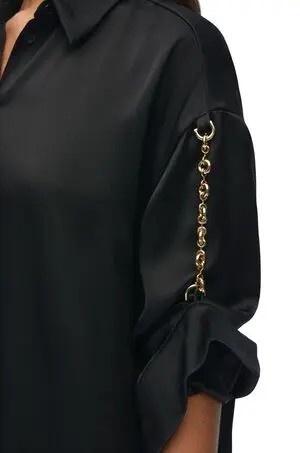 Loewe Short-sleeved Midi Shirt Dress With Chain Detail