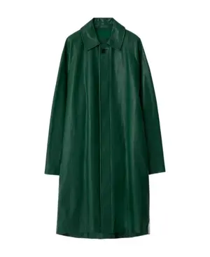 Burberry Long-sleeved Leather Coat - Green