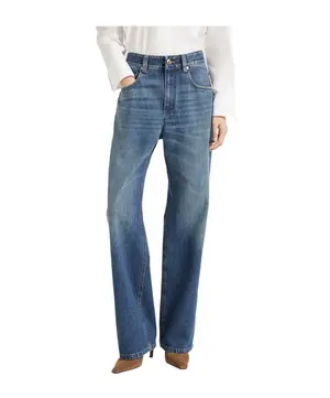 Brunello Cucinelli Logo Patch Boyfriend Jeans