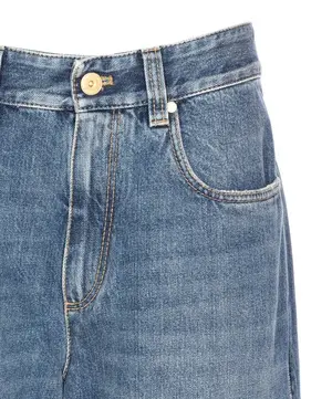Brunello Cucinelli Logo Patch Boyfriend Jeans