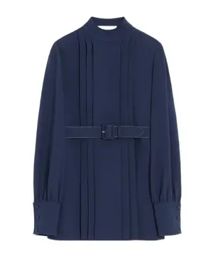 Valentino Garavani Pleated Belted Top - Blue