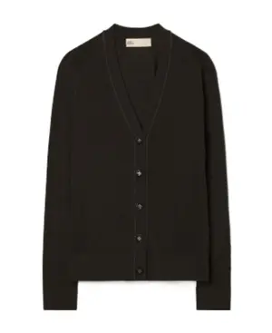 Tory Burch Button-up V-neck Cardigan - Black
