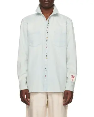GOLDEN GOOSE Logo Patch Buttoned Shirt