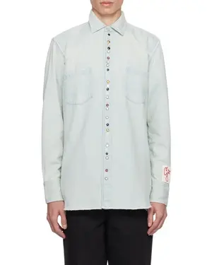 GOLDEN GOOSE Logo Patch Buttoned Shirt