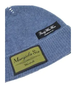 MAISON MARGIELA Logo Patch Knitted Beanie - Gray-blue