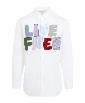 Comme Des Garçons Comme Des Garons Shirt Live Free Patch Long-sleeved Shirt