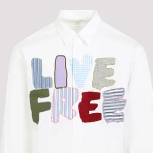 Comme Des Garçons Comme Des Garons Shirt Live Free Patch Long-sleeved Shirt