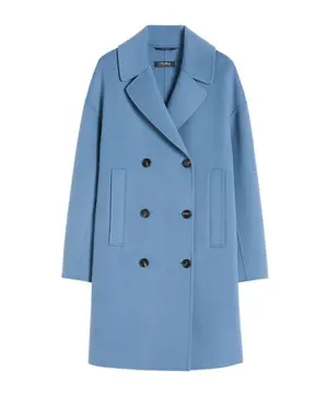 Max Mara Eden Double Breasted Coat - Blue