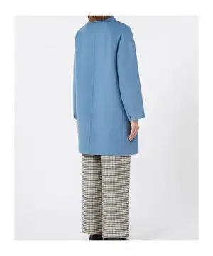 Max Mara Eden Double Breasted Coat - Blue