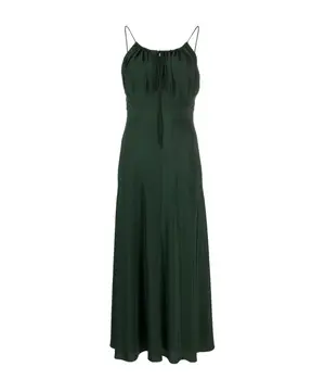 TOTEME Gathered Silk Midi Dress
