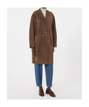 Max Mara Suede Lapel-collar Coat