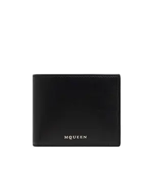Alexander McQueen Logo Plaque Bi-fold Wallet - Black
