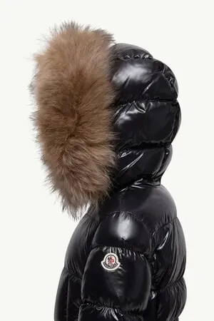 Moncler Aruna Hooded Down Jacket With Fur Trim