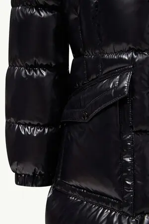 Moncler Aruna Hooded Down Jacket With Fur Trim