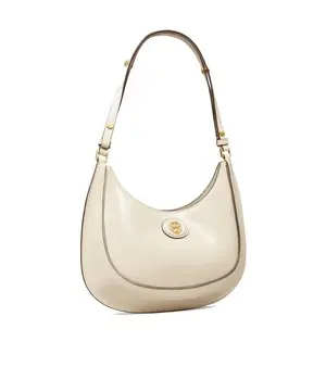 Tory Burch Logo Plaque Shoulder Bag - Nude