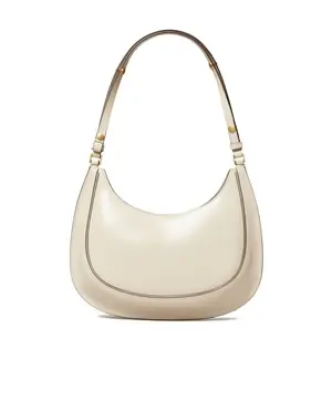 Tory Burch Logo Plaque Shoulder Bag - Nude