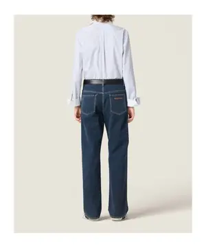 Miu Miu Flocked Denim Jeans - Blue