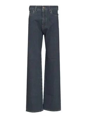 Miu Miu Flocked Denim Jeans - Blue