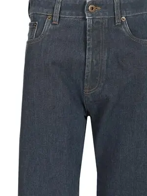 Miu Miu Flocked Denim Jeans - Blue