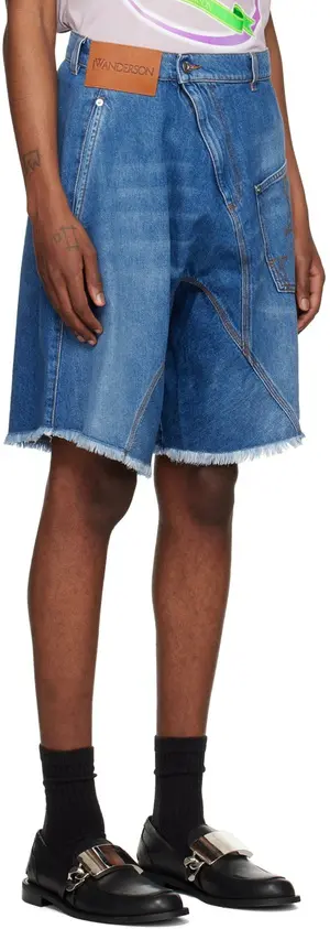 J.W.ANDERSON Twisted Wide-leg Denim Shorts