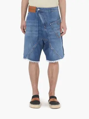 J.W.ANDERSON Twisted Wide-leg Denim Shorts