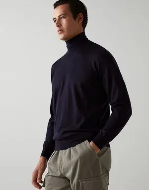 Brunello Cucinelli Cashmere Silk Turtleneck Jumper - Black