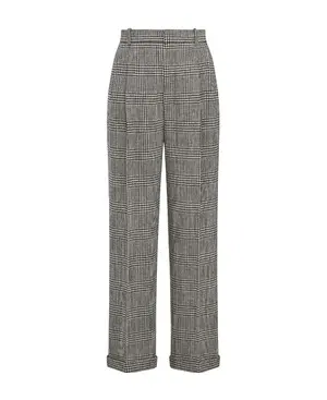 Dior Wide-leg Plaid Tailored Trousers