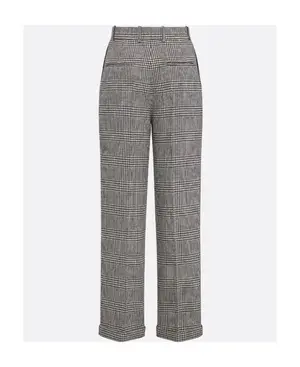 Dior Wide-leg Plaid Tailored Trousers