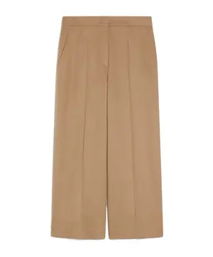 Max Mara Cropped Wide Leg Trousers - Camel