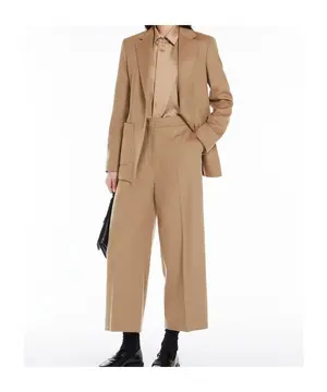 Max Mara Cropped Wide Leg Trousers - Camel