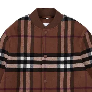 Burberry Check-pattern Wool Bomber Jacket - Black