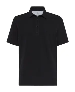 Brunello Cucinelli Short-sleeved Polo Shirt - Black
