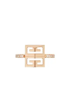 Givenchy 4g Ring In Rose Gold With Crystals - Yellow