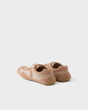 Prada Mesh-panelled Lace-up Sneakers