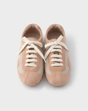 Prada Mesh-panelled Lace-up Sneakers