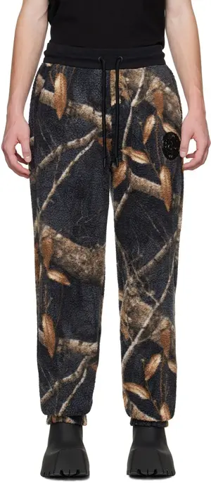 Moose Knuckles Graphic-print Fleece Track Pants - Black
