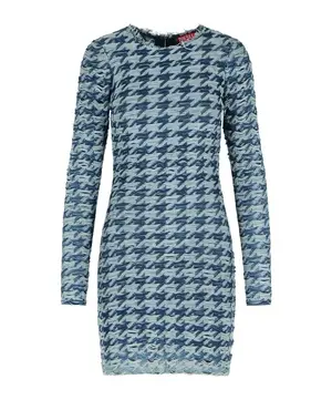 DIESEL® Houndstooth Long Sleeve Dress