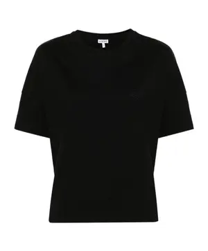 Loewe Monogram Embroidered Crewneck T-shirt - Black