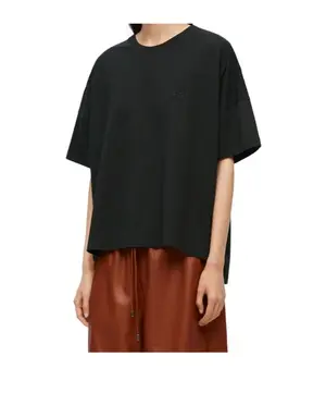 Loewe Monogram Embroidered Crewneck T-shirt - Black