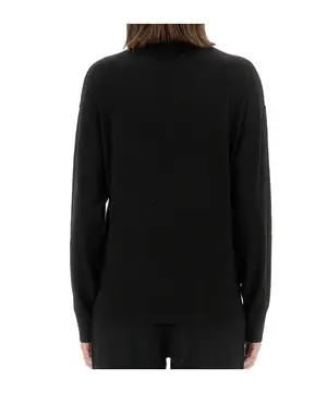Moschino Long-sleeved Crewneck Sweater With Ribbed Details