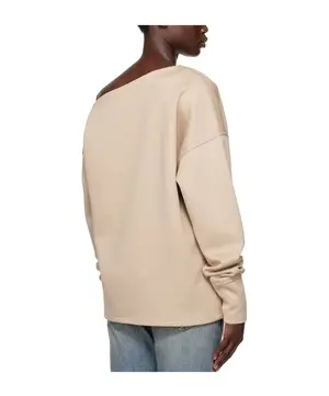 Balmain Asymmetrical Off-the-shoulder Jersey Sweatshirt