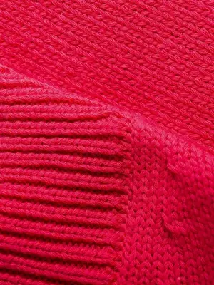 Kenzo V-neck Logo Knit Dress - Red