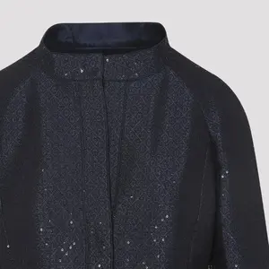 Giorgio Armani Sequin-embellished Long-sleeve Jacket - Black