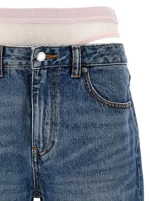 Alexander Wang Layered Underwear Straight-leg Jeans - Indigo