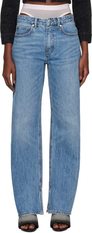 Alexander Wang Layered Underwear Straight-leg Jeans - Indigo