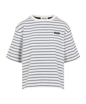 Miu Miu Striped Short-sleeved T-shirt
