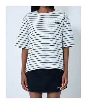 Miu Miu Striped Short-sleeved T-shirt